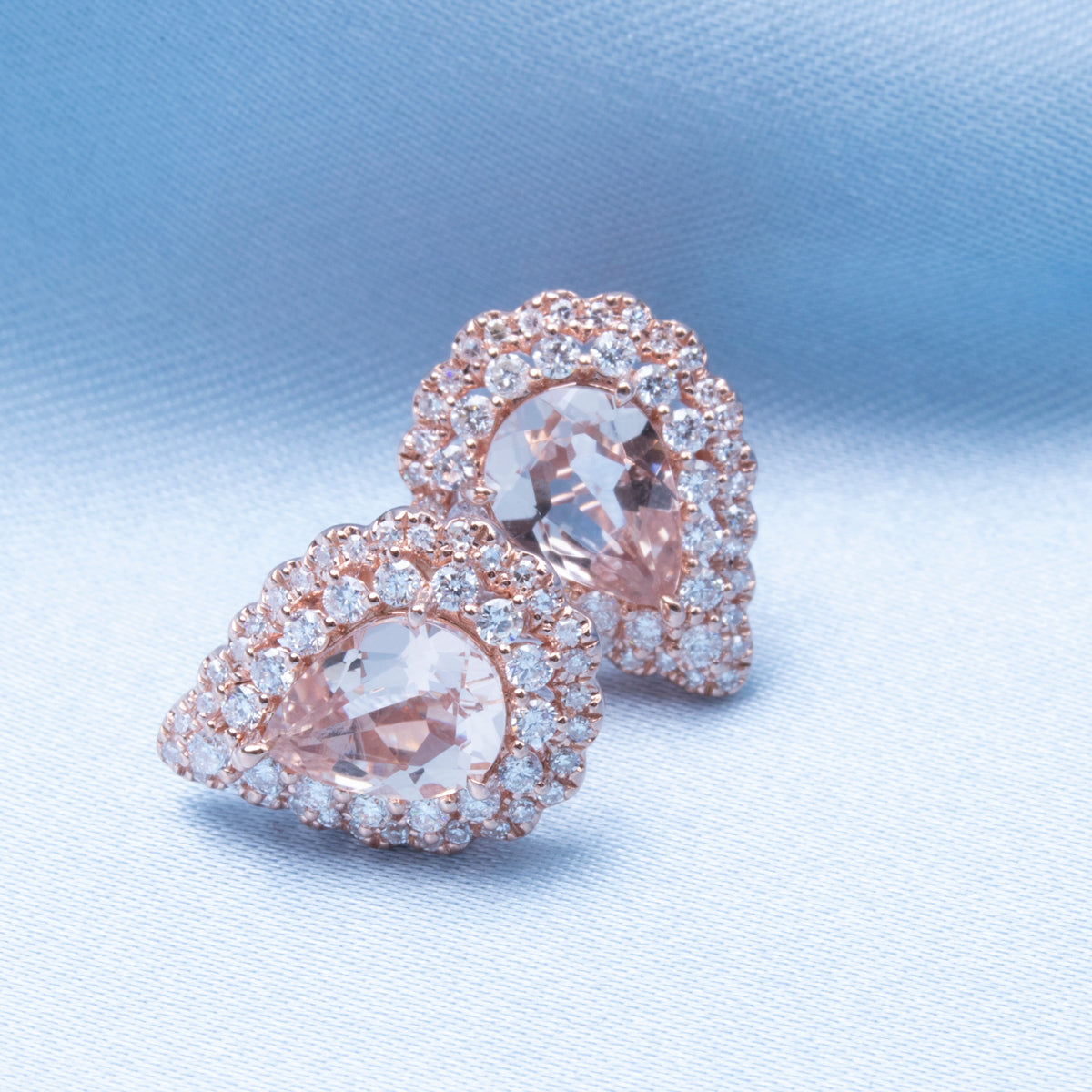 Double Halo Pear Shape Studs – Luvente