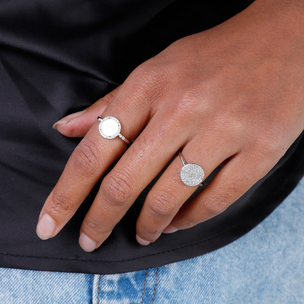 Round Pave Diamond Ring – Luvente