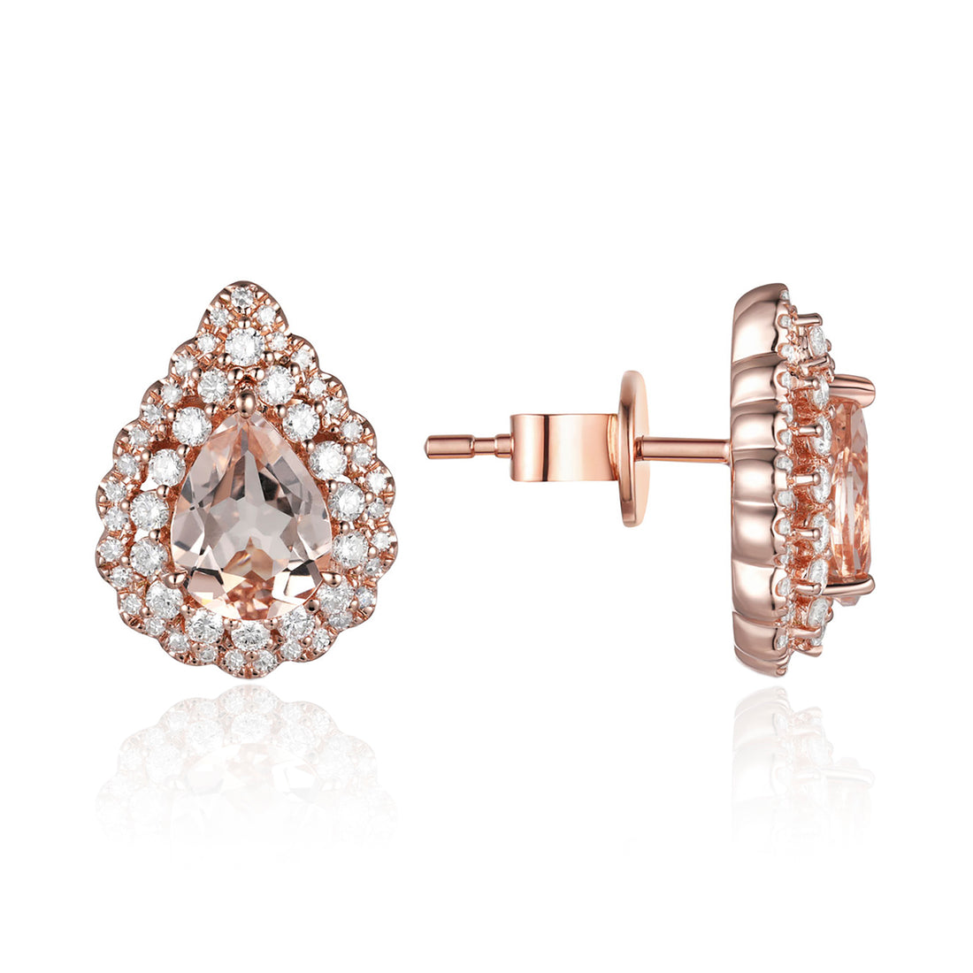 Double Halo Pear Shape Studs – Luvente