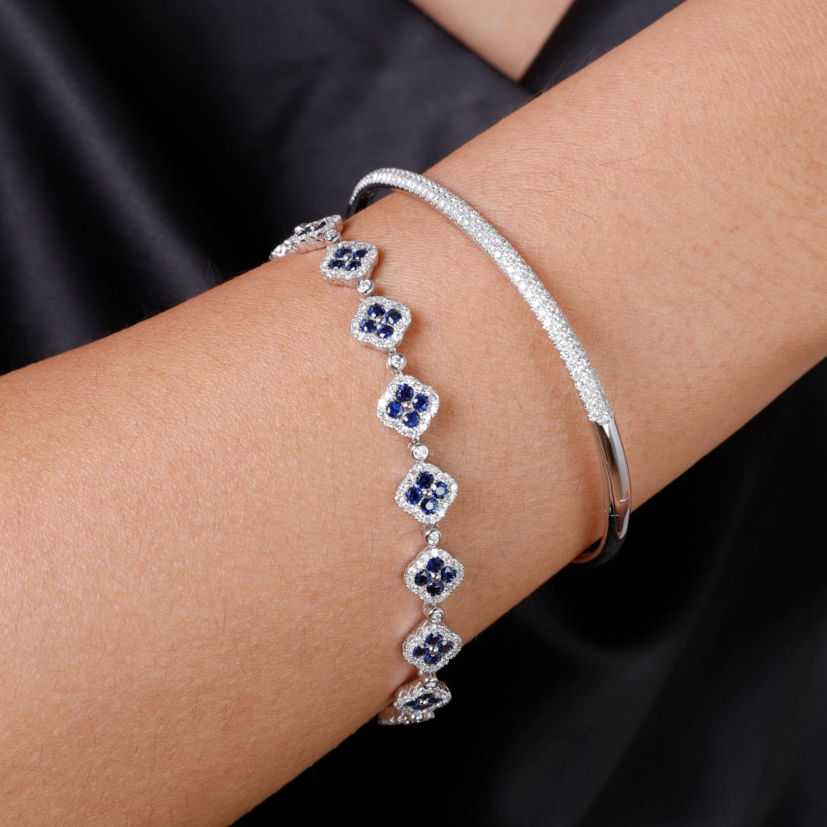 Classic Pave Bangle - Layered Style – Luvente