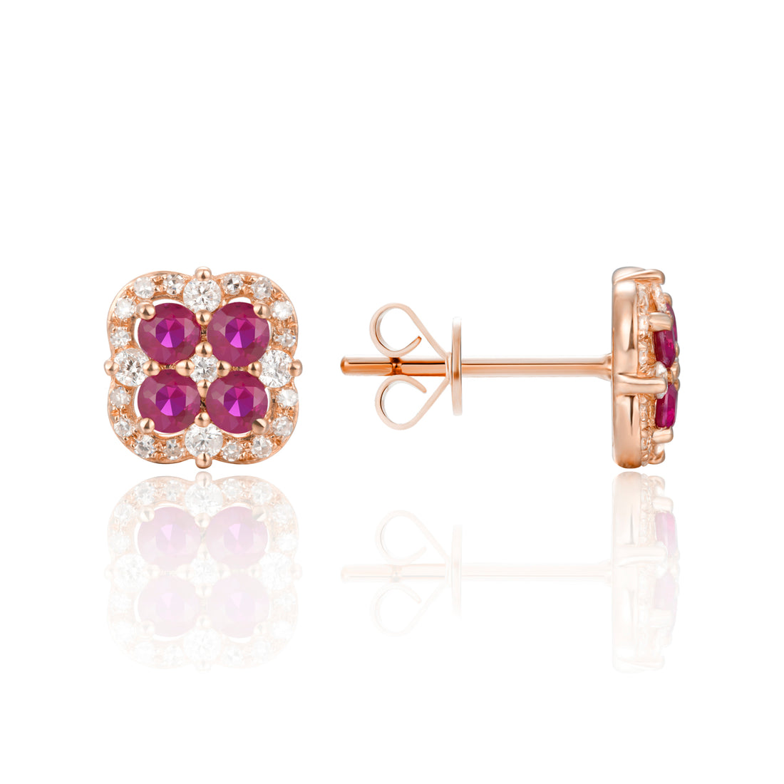 Diamond Clover Halo Studs: Elegant and Precious Earrings – Luvente