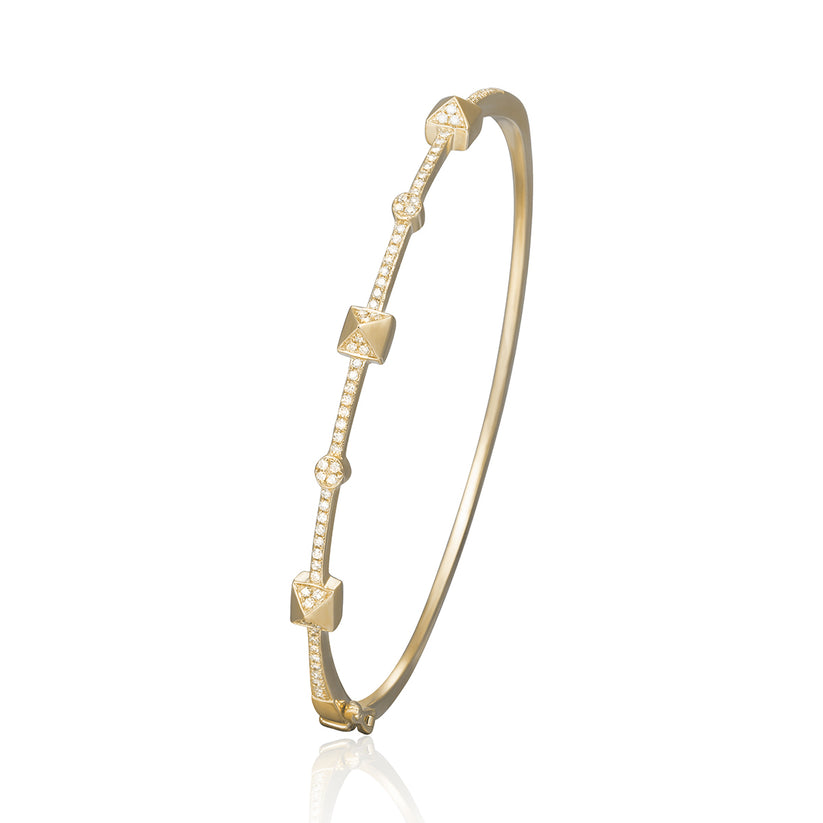 Points and Curves Stud Bangle – Luvente