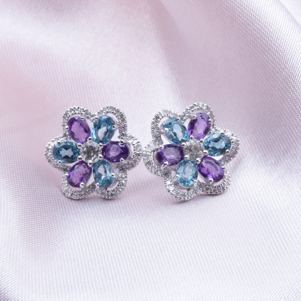 Halo Flower Studs – Luvente
