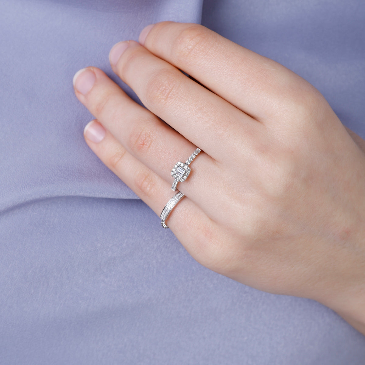 Timeless Halo Baguette Ring – Luvente